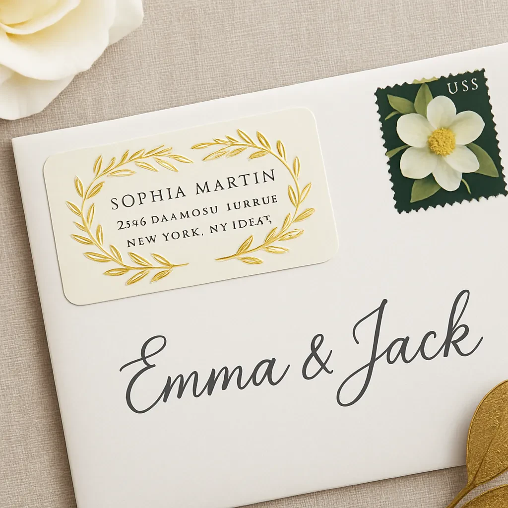 Custom Wedding Return Address Labels That Dazzle