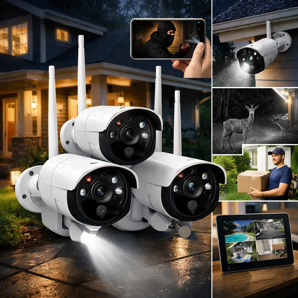 MaxiViz Four Pack: Wireless Outdoor Security Cameras
