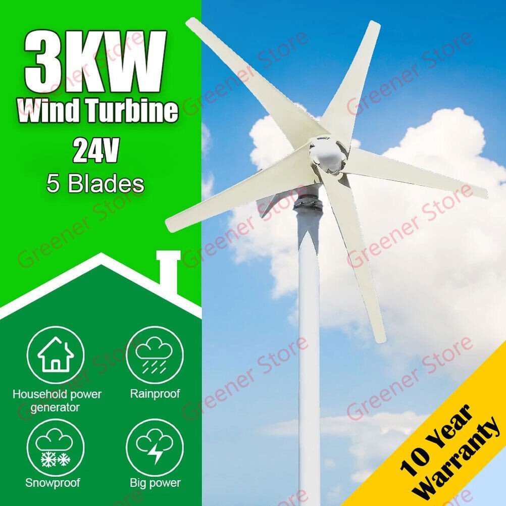 3000W 24V Wind Turbine Generator Kit for Home