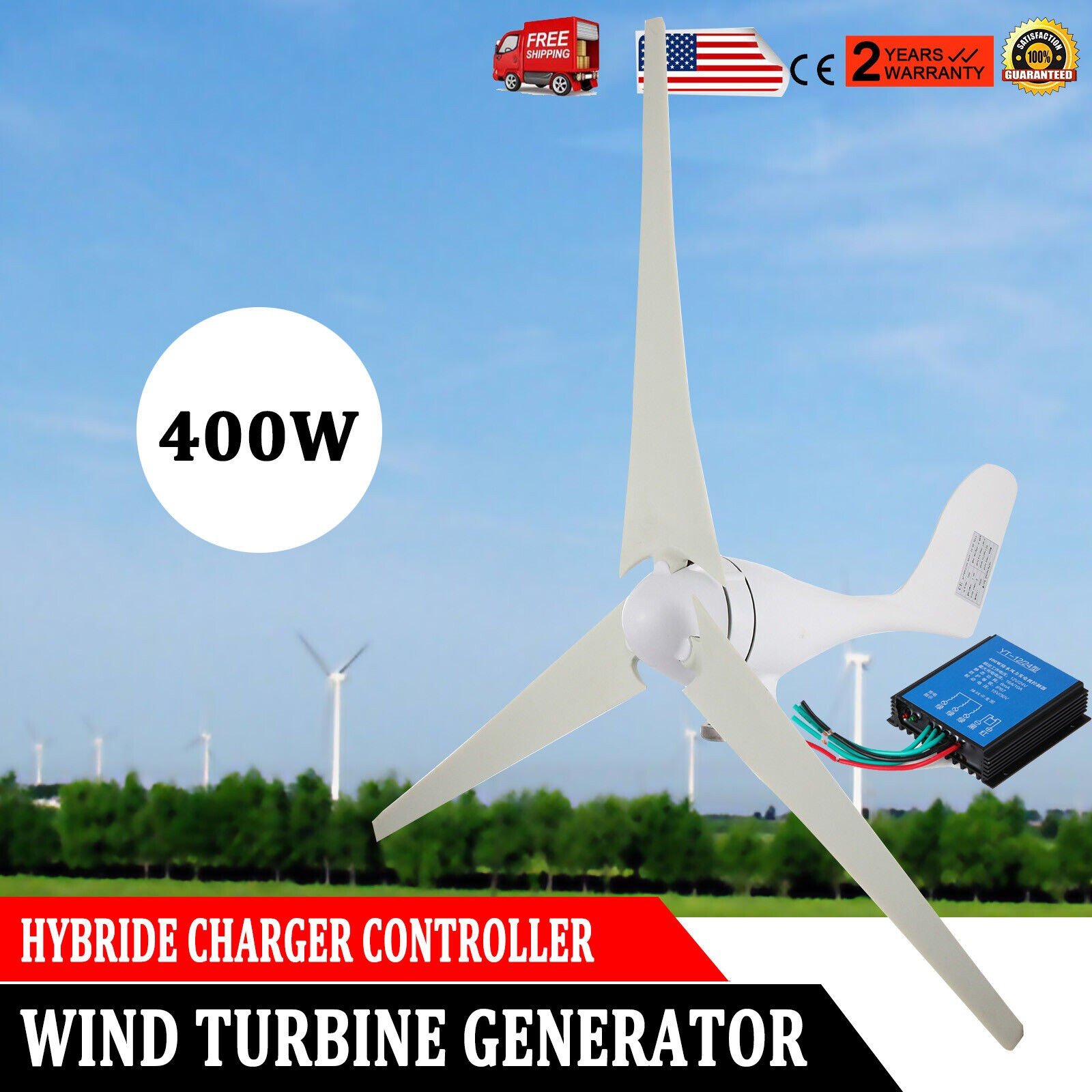 1200W 6-Blade Wind Turbine Generator for Home