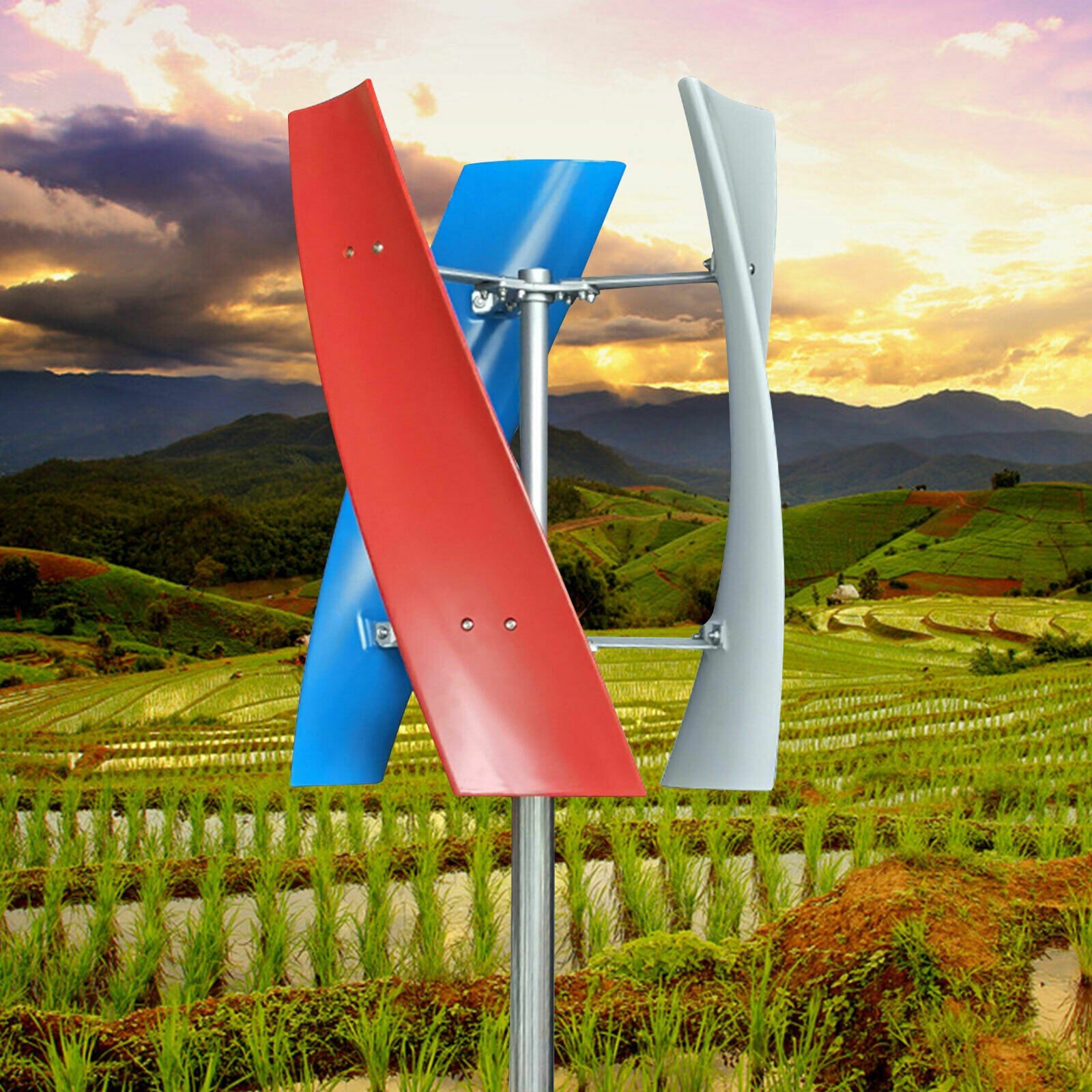 Efficient 12V Vertical Wind Turbine - 3 Blades