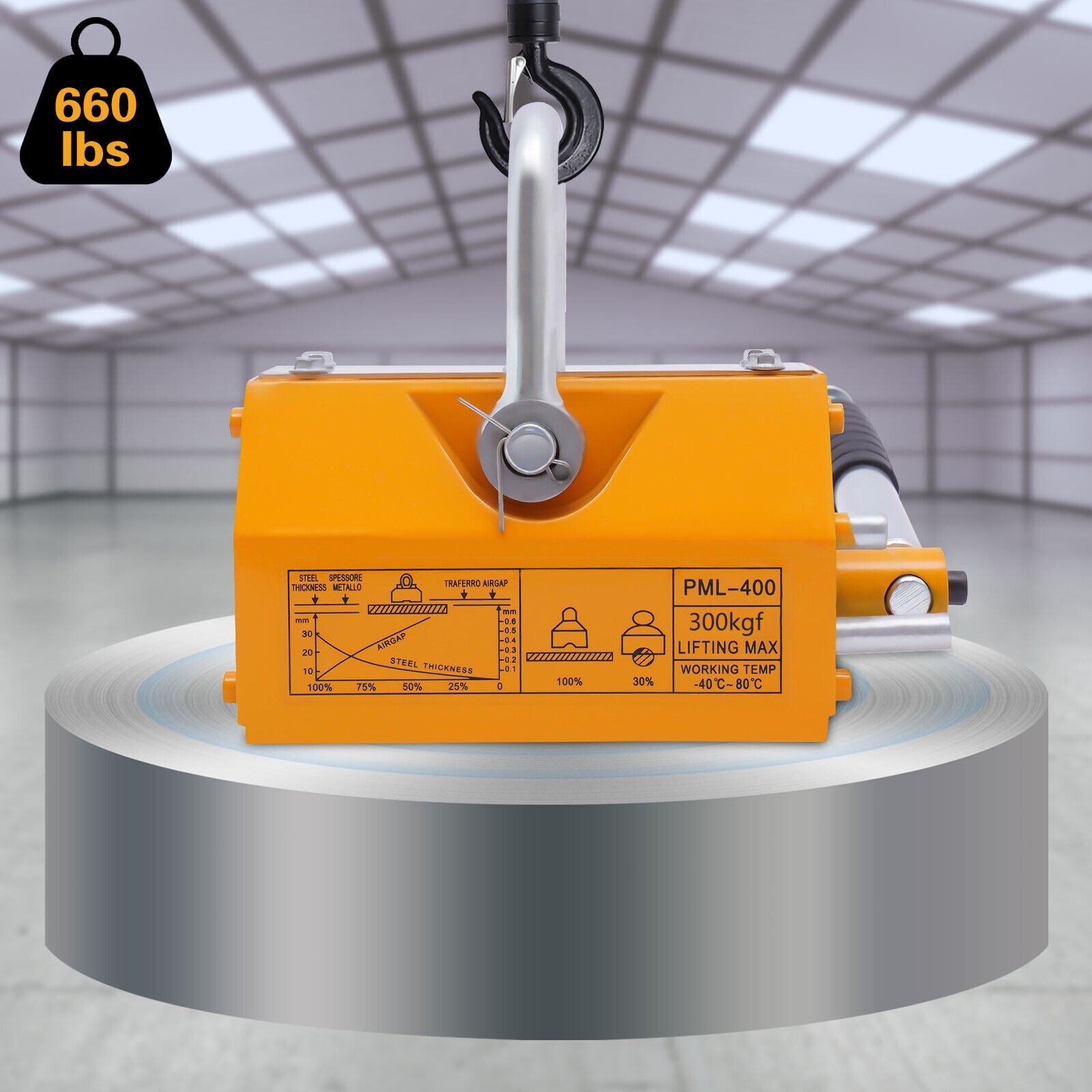 Powerful Steel Lifting Magnet: 200-4400LB Capacity