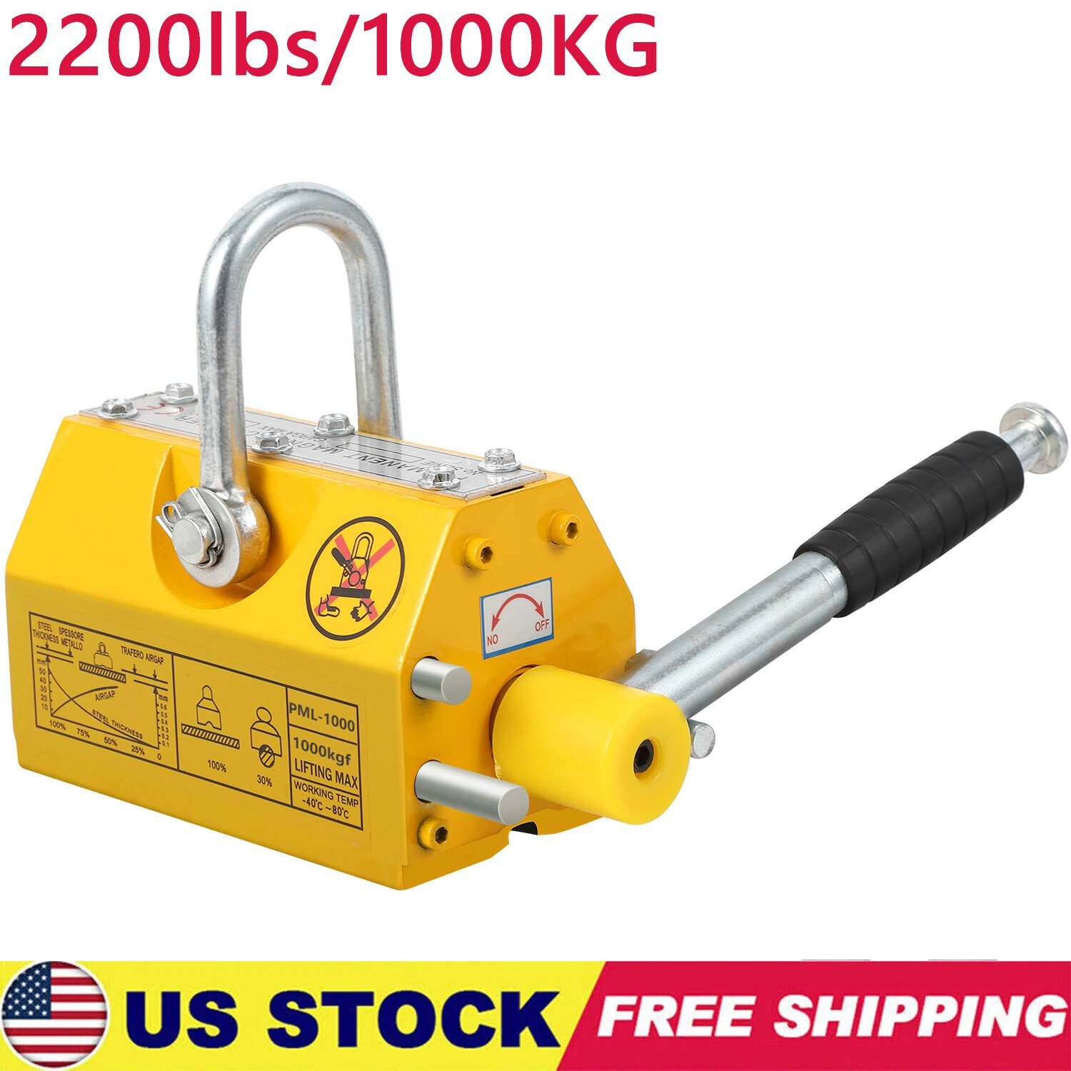 2200lbs Heavy Duty Steel Lifting Magnet - Reliable Power