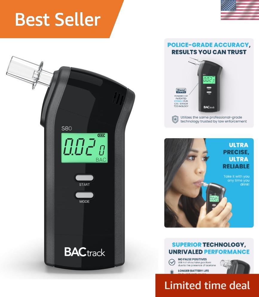 Compact Black Breathalyzer - Simple and Reliable
