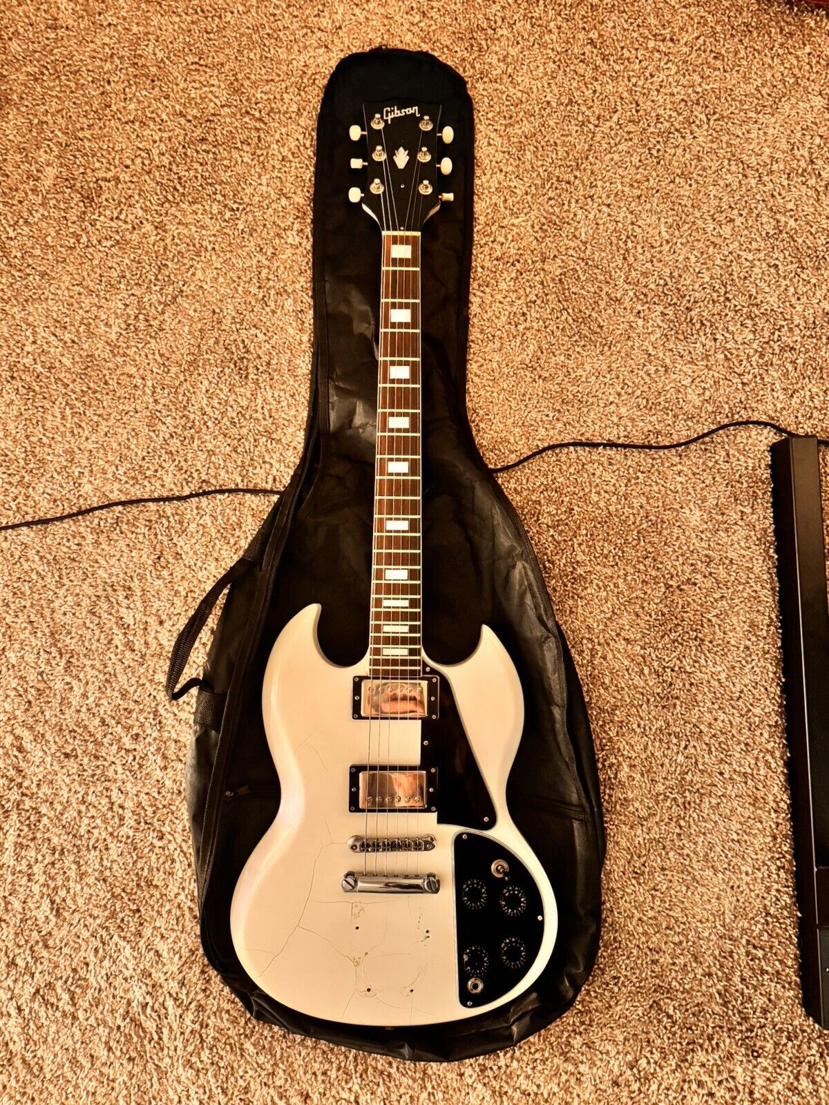 1971 Gibson SG Deluxe Guitar in White Vintage