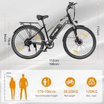 HITWAY 28" Electric Bike with Removable Battery