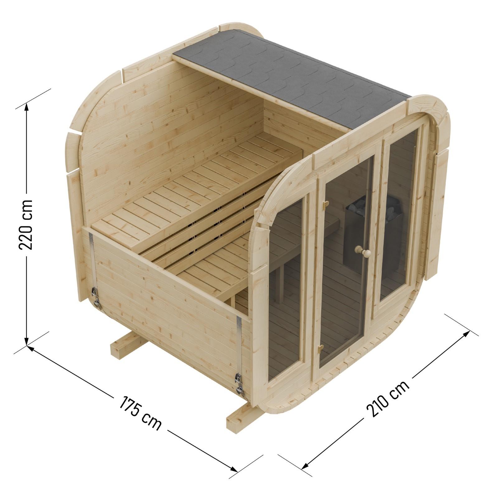 Outdoor Wooden Quadro Sauna with Heater Options