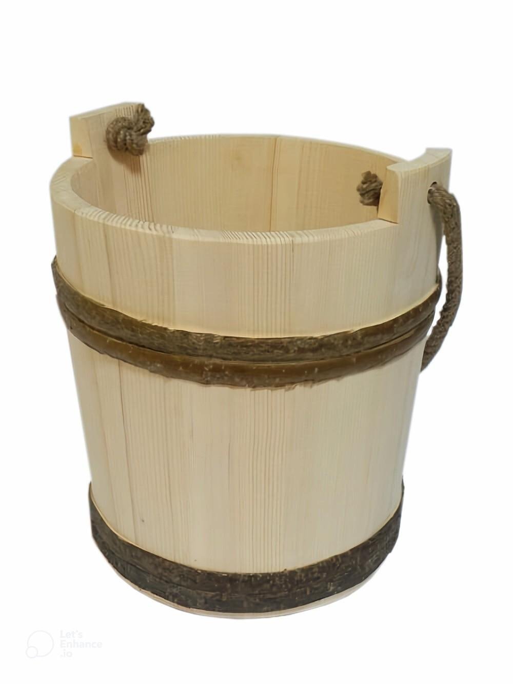 Durable 5L Wooden Sauna Bucket with Handle