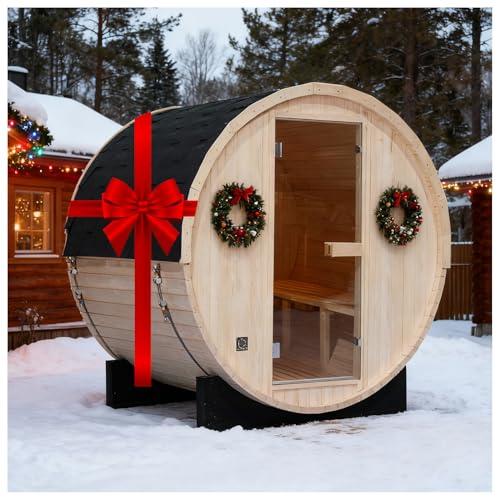 Cozy Outdoor Barrel Steam Sauna for 2-4 People