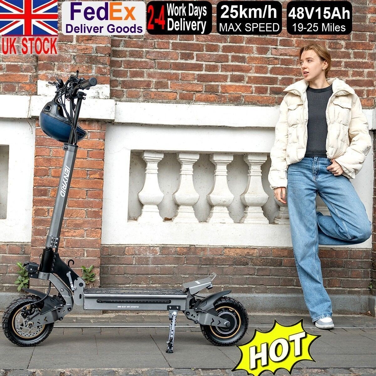15Ah Electric Scooter: 15mph, 40km Range