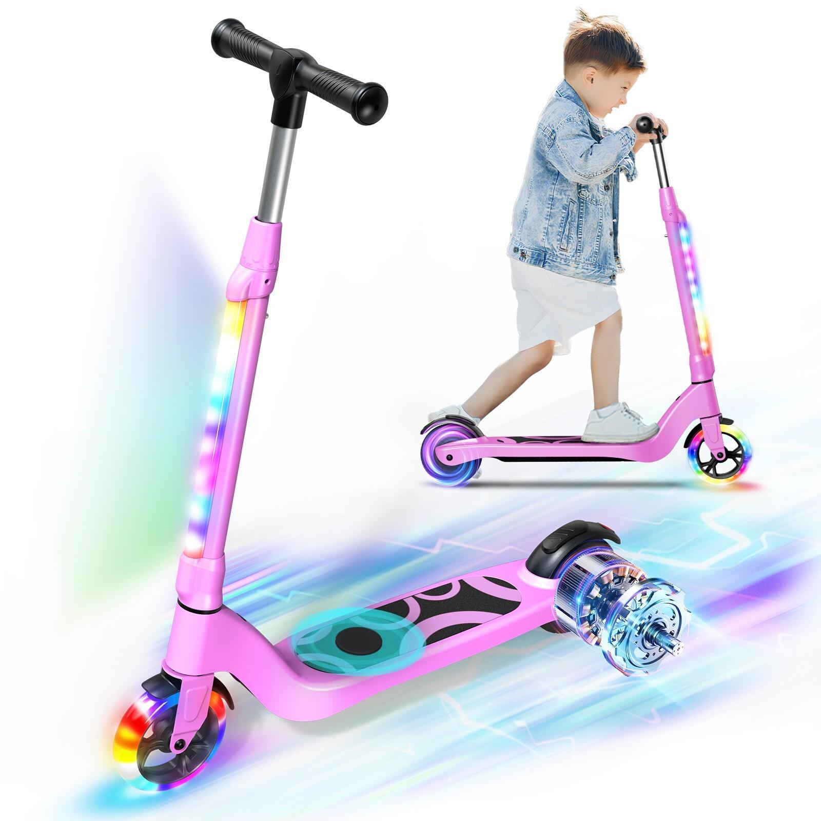 Fun Pink Electric Scooter for Kids 6-12