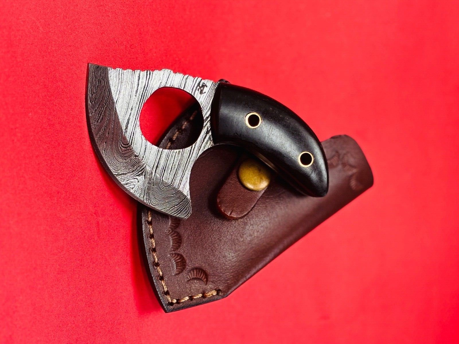 Xander 4.5" Damascus Steel Ulu Skinner Knife