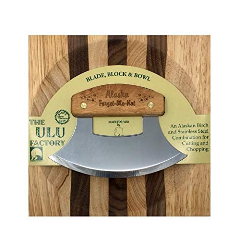 Alaska Forget-Me-Not Ulu Knife Set & Bowl