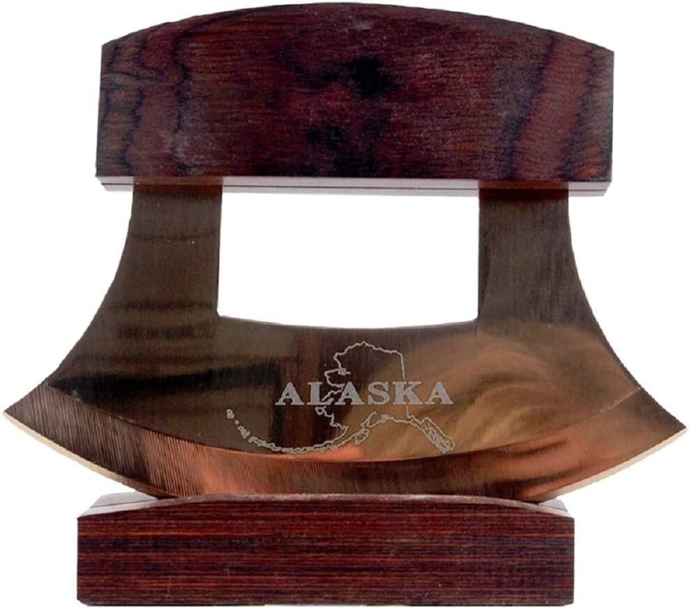 Dark Wood Handle Copper Blade Ulu Knife