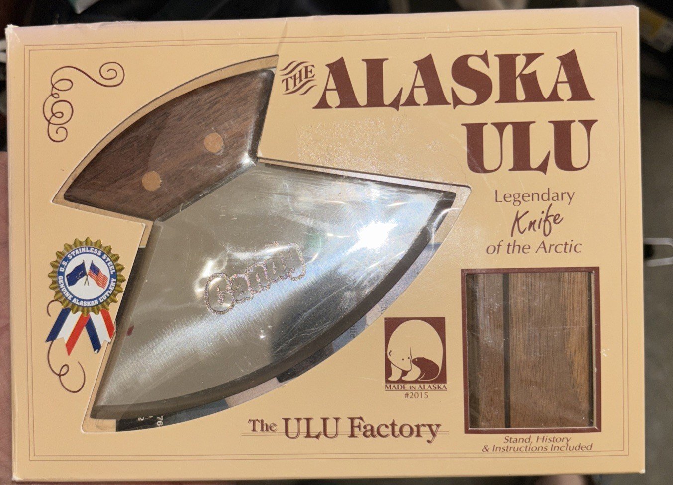 Alaska Mt. McKinley Ulu Knife with Stand