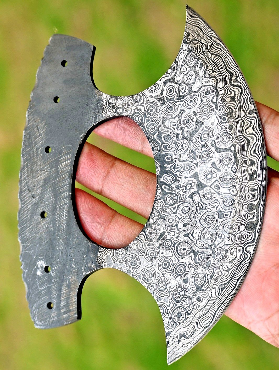 Premium Hand Forged Damascus Steel Ulu Knife