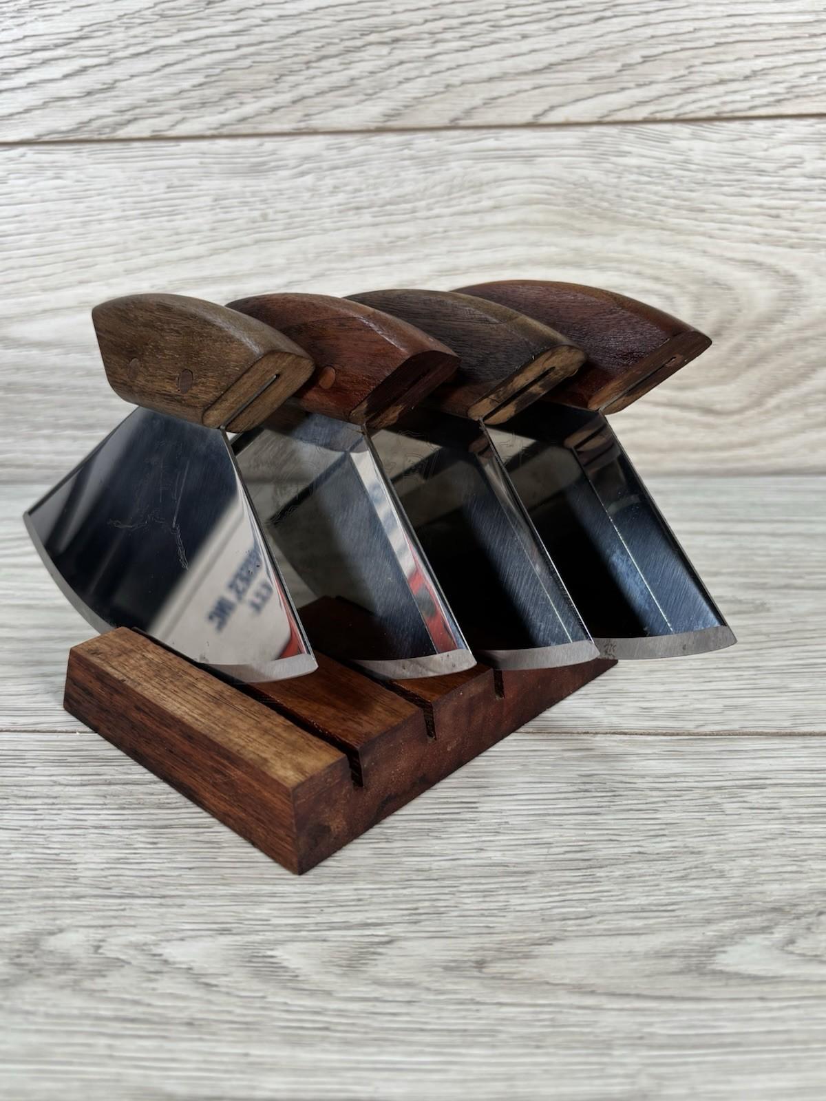 Alaska Ulu Knives Set - Walnut Handles Included