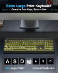 EDJO Backlit Wired Keyboard with Oversized Letters