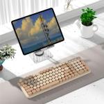 COVEVA Retro Wireless Bluetooth Keyboard - Milk Tea