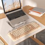 COVEVA Retro Wireless Bluetooth Keyboard - Milk Tea
