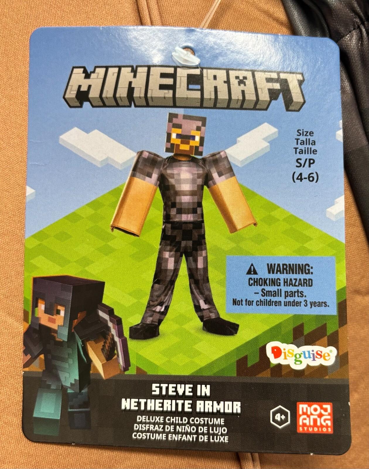 Minecraft Steve Netherite Armor Costume for Kids