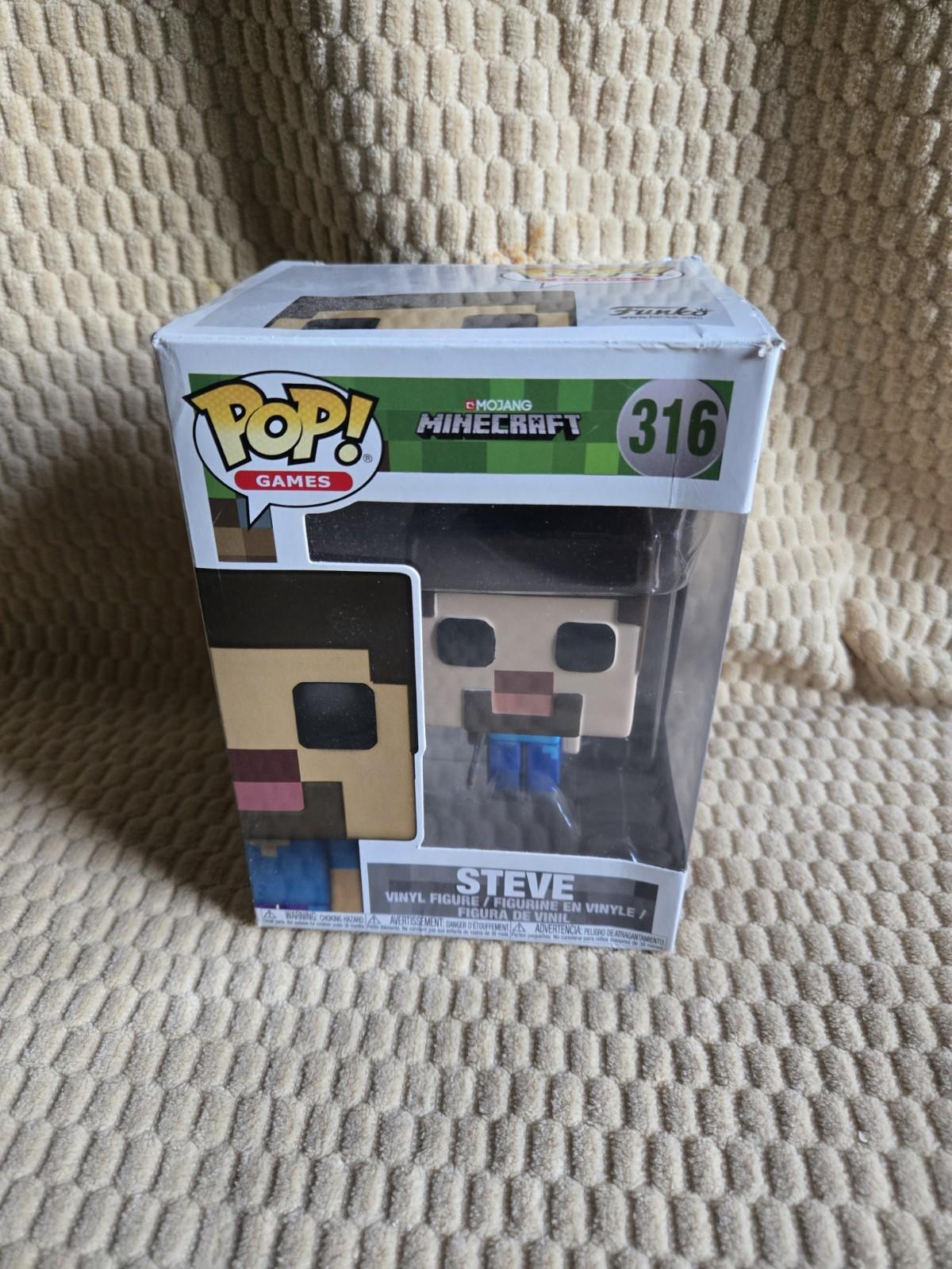 Rare Mojang Minecraft Steve Funko Pop Figure #316