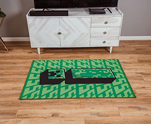 Cozy Minecraft Creeper 60x39 Inch Area Rug