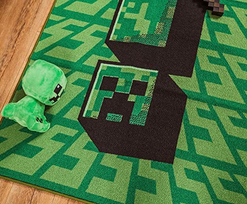 Cozy Minecraft Creeper 60x39 Inch Area Rug