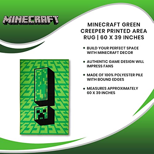 Cozy Minecraft Creeper 60x39 Inch Area Rug