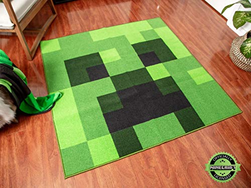 Minecraft Green Creeper Large Square Area Rug
