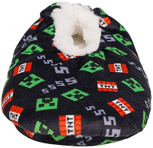 Minecraft Creeper Sock Slippers for Kids - Medium