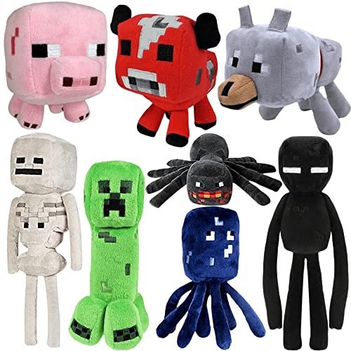 Collectible Minecraft Plush Toy Set - 8 Characters