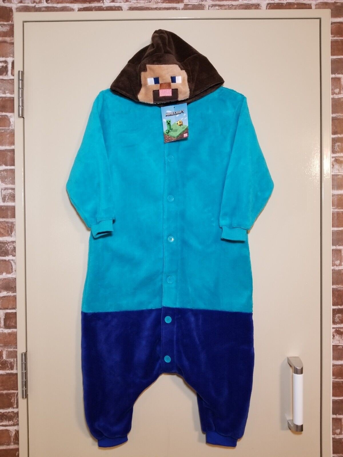 Cozy Minecraft Steve Hoodie Pajamas for Kids