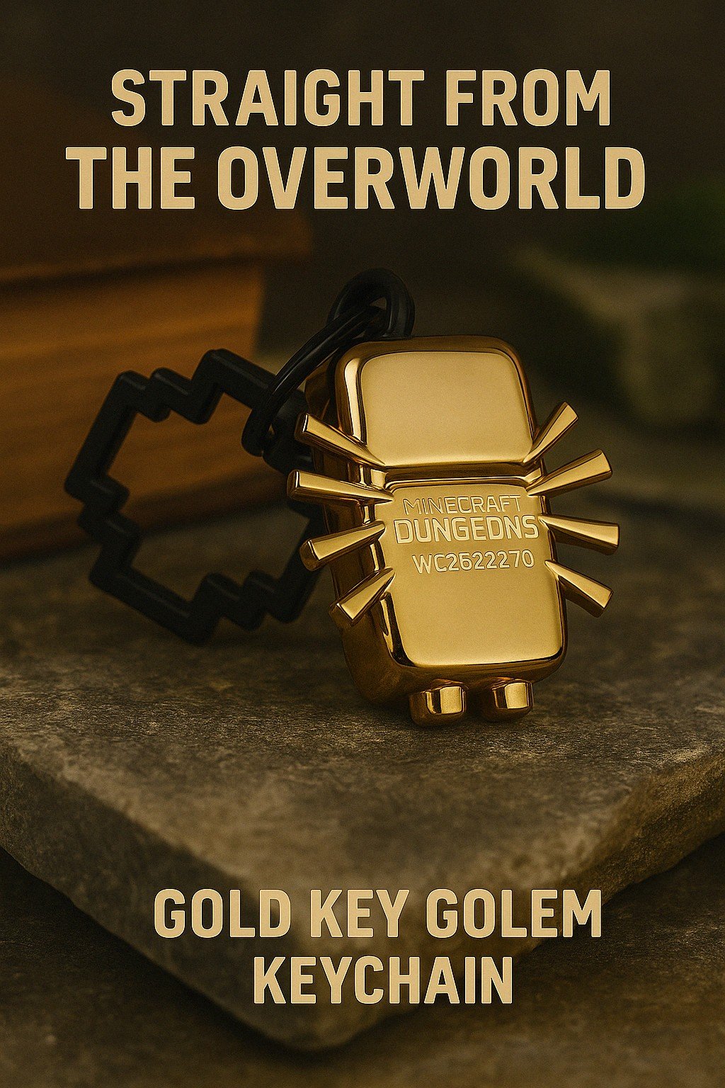 Baby Ghast Gold Keychain - Minecraft Collectible