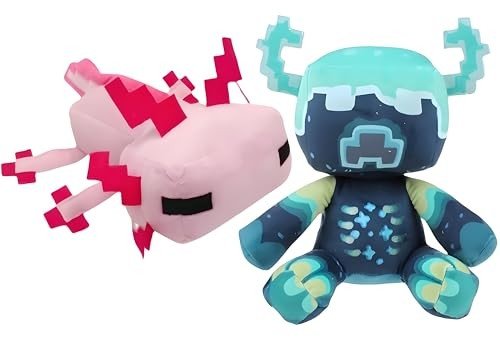 Minecraft Warden & Axolotl Plush Toy Set