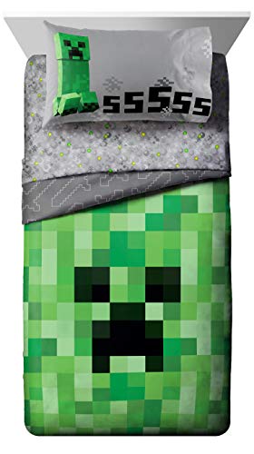 Minecraft Creeper Twin Bed Set - 4 Piece Bundle