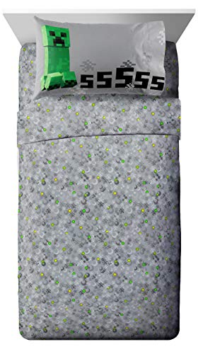 Minecraft Creeper Twin Bed Set - 4 Piece Bundle