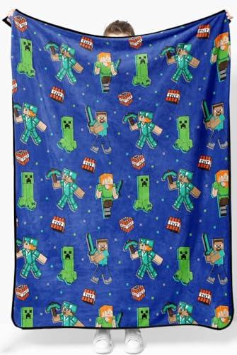 Cozy Minecraft Creeper Plush Throw Blanket - 50x60
