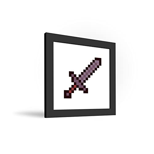 Minecraft Iron Sword Wall Art - Framed Poster Decor
