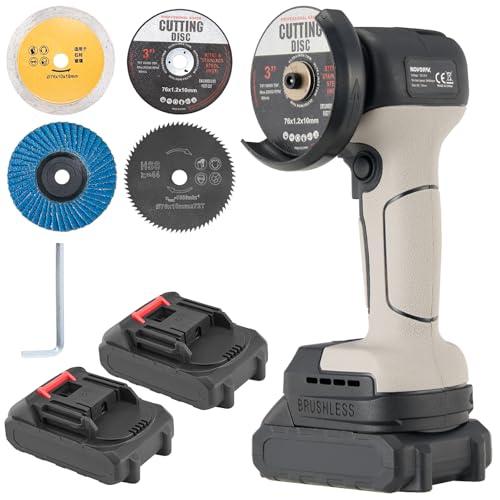 Cordless Brushless Angle Grinder with Batteries & Discs