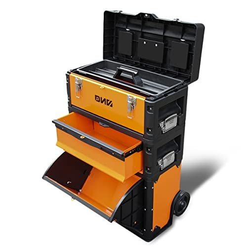 DNA MOTORING 3-Tier Stackable Tool Box Set