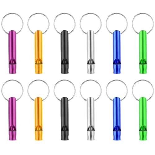 12-Pack Aluminum Emergency Whistles for Safety Kits