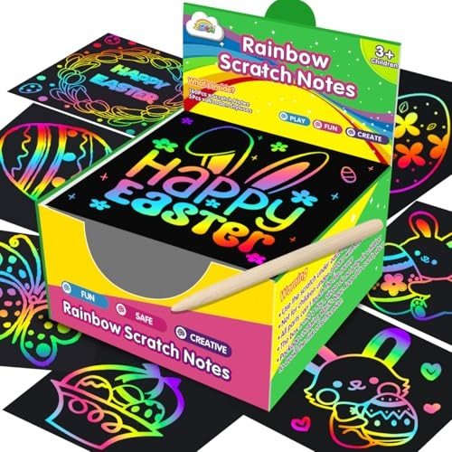 Rainbow Scratch Art Notes - Creative Fun for Kids