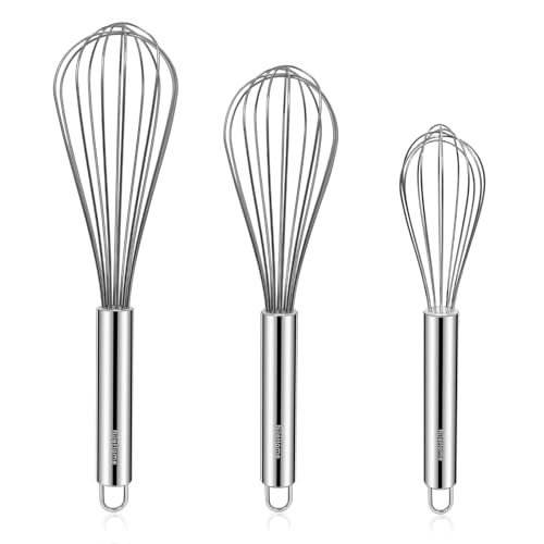 NileHome Stainless Steel 3-Piece Whisk Set