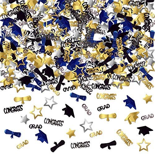 Congrats Grad 2025 Confetti - Blue & Gold Deal