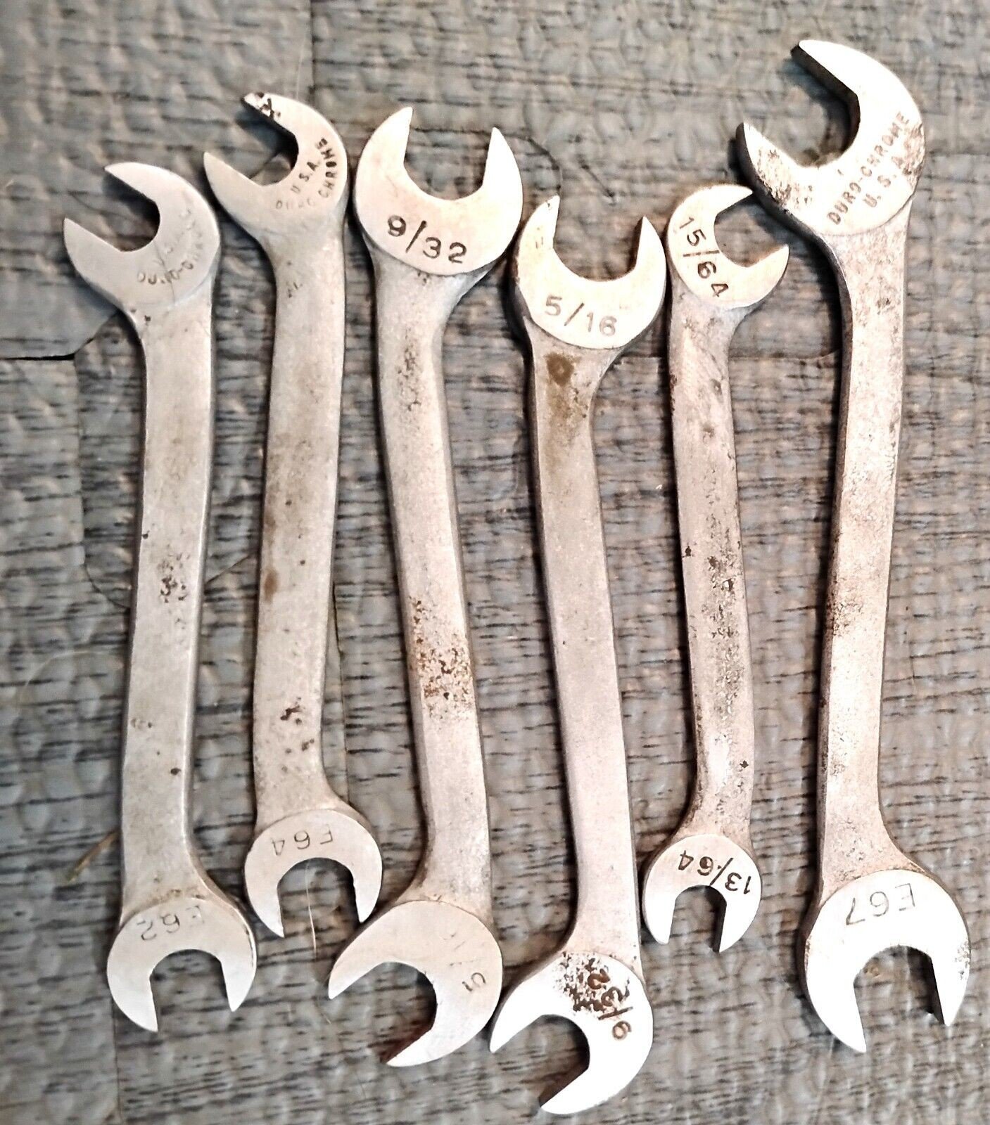 6-Pack Duro-Chrome Curved Wrenches - USA Quality