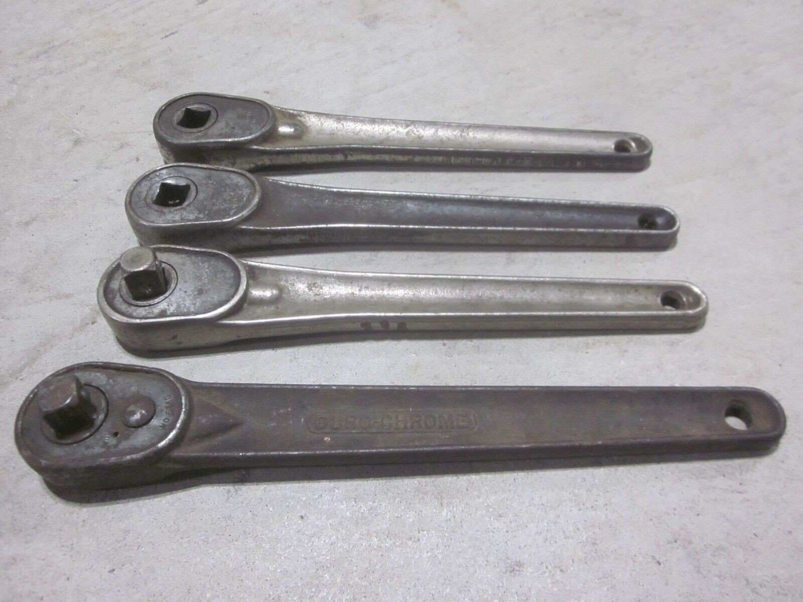 Rare 1930s Vtg Duro Chrome 1/2" Drive Ratchet Set