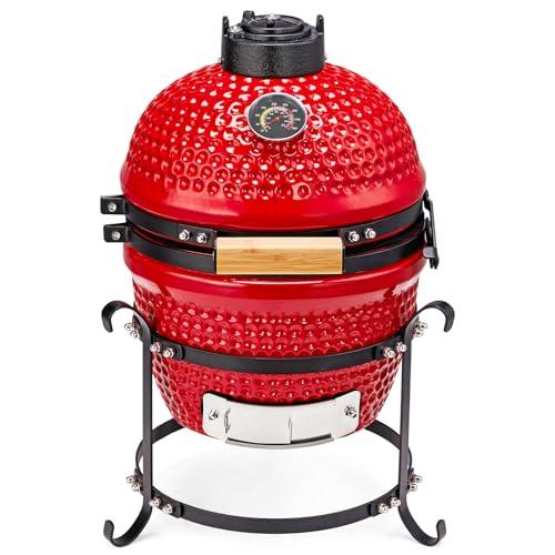 ROVSUN 13” Red Ceramic Charcoal Grill & Smoker