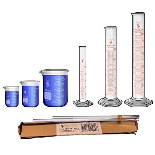 Graduated Cylinder & Beaker Set with Rods