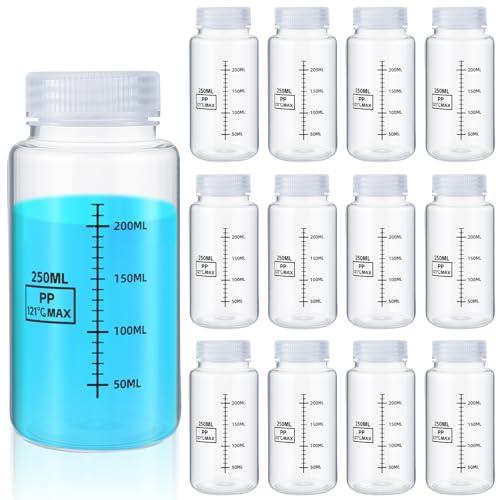 12 Pack 8oz Plastic Sample Bottles with Caps